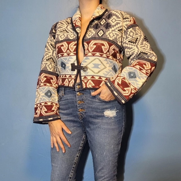 Flashback | Jackets & Coats | Flashback Thick Boho Tapestry Crop Jacket ...